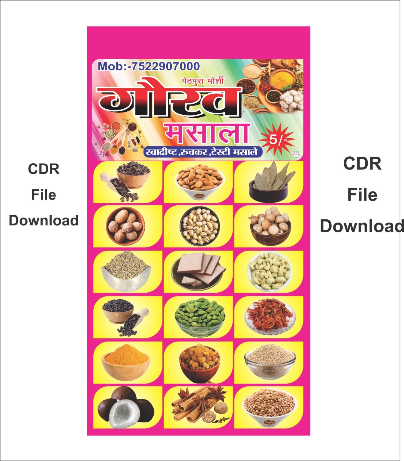 Masala Card CDR File Designerden in Masala Card CDR File Designerden in