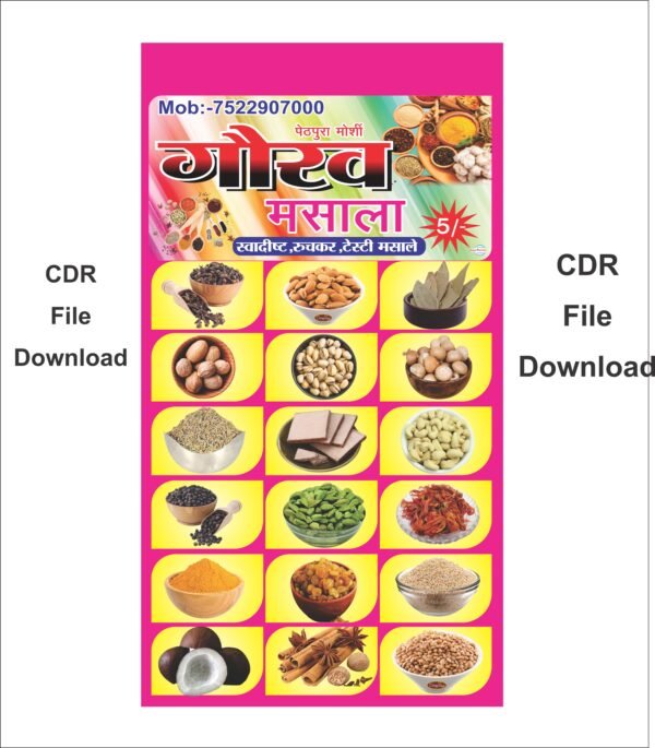 Masala Card CDR File - designerden.in