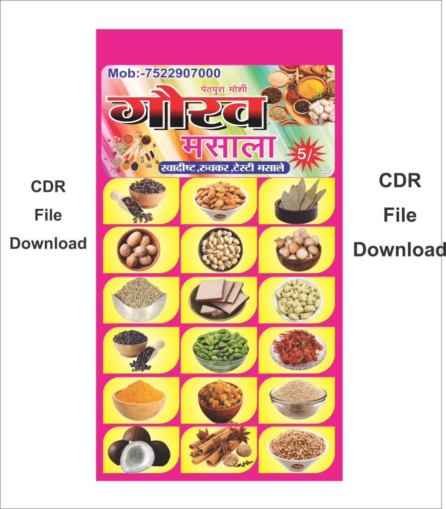 Masala Card CDR File - Designerden.in
