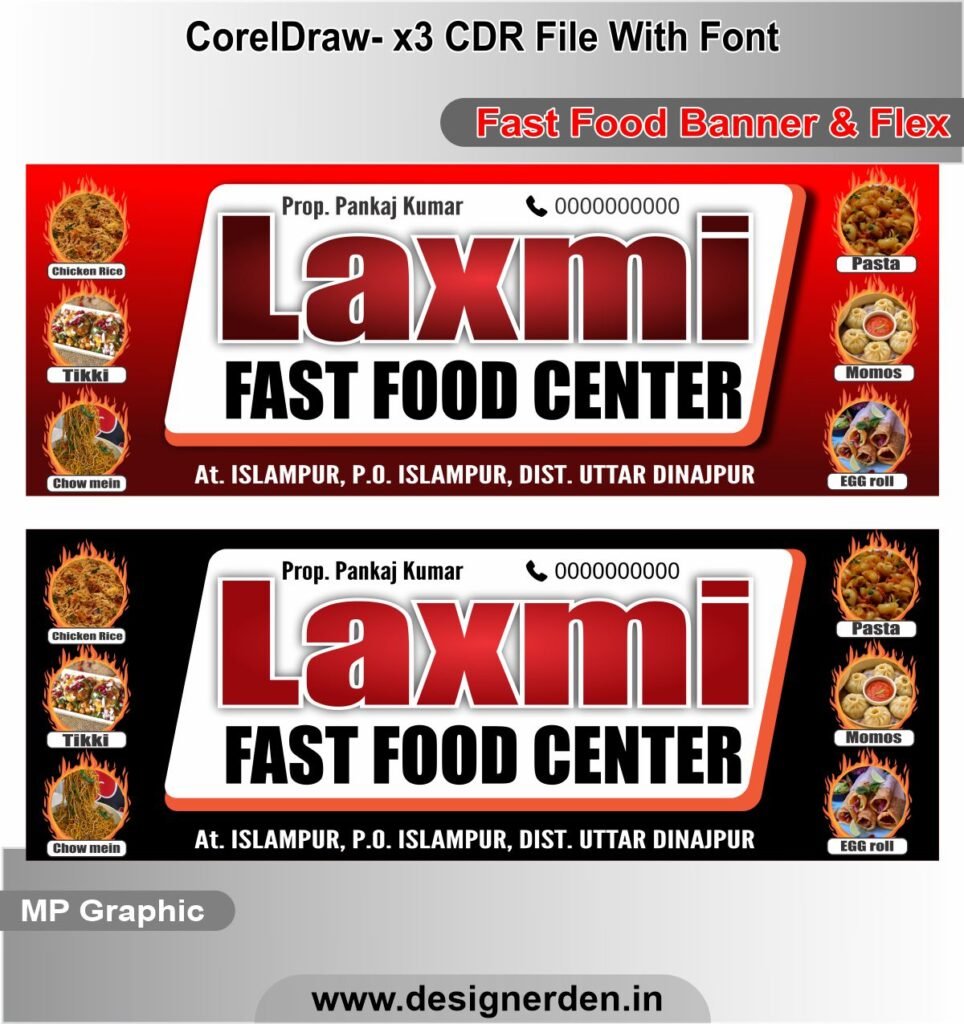 Fast Food Flex Banner Design - Restaurants Banner CDR File