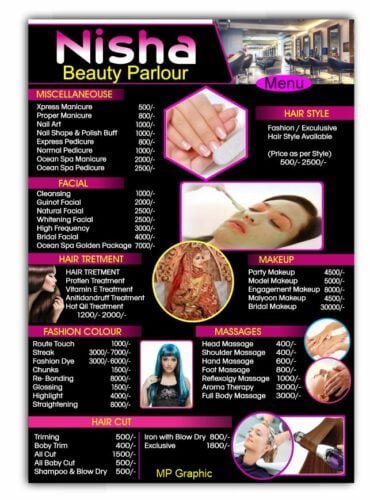 Beauty Parlour Flex Banner Design Portrait - CDR File