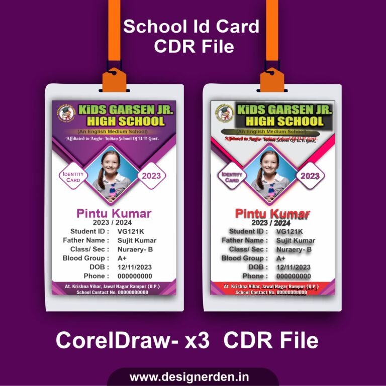 ID Card School And Madarsa I Card Cdr File Dowload 4 In 1 - Designerden.in