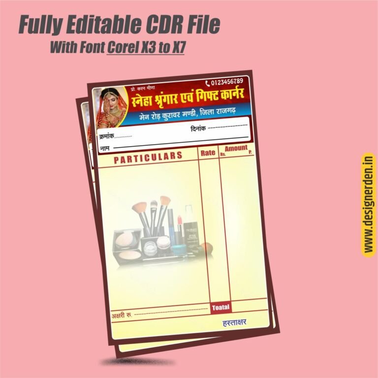 Multi Colour Fruit Bill Book Design Cdr File