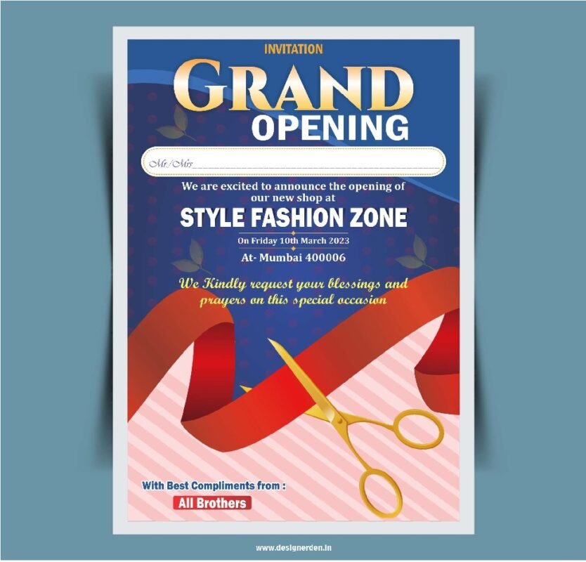 Medical Shop Opening Invitation Card English Matter Cdr