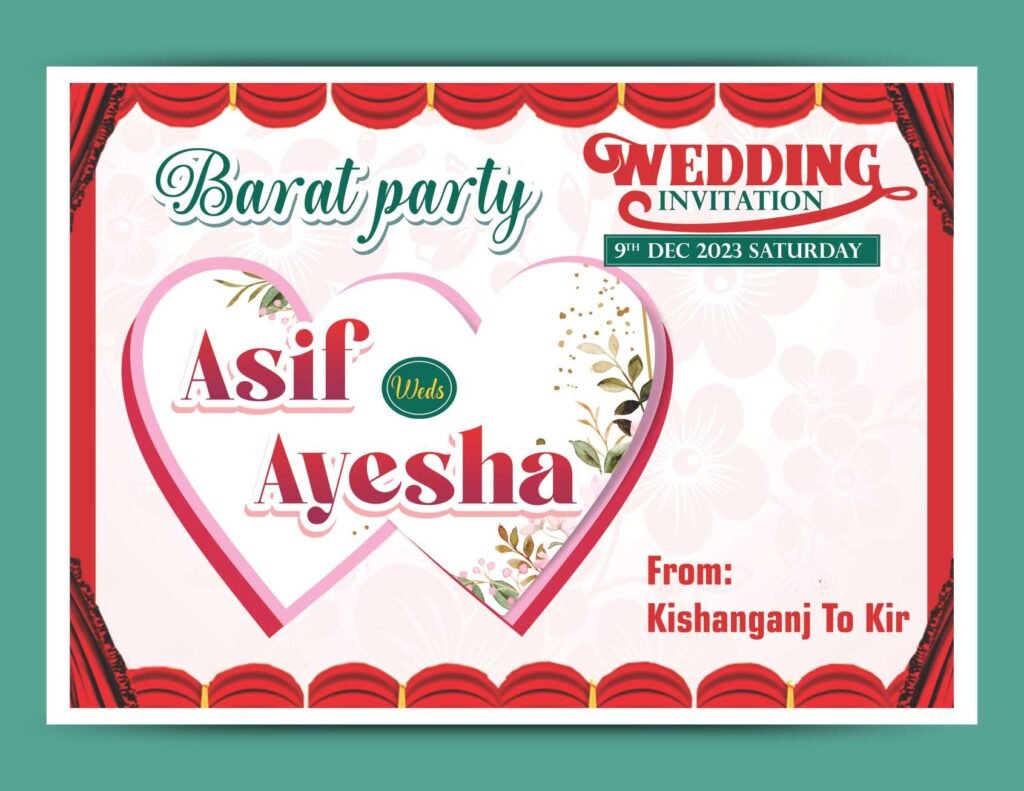 Barati Hindi Car Poster Design CDR File -Wedding Poster For Car Template