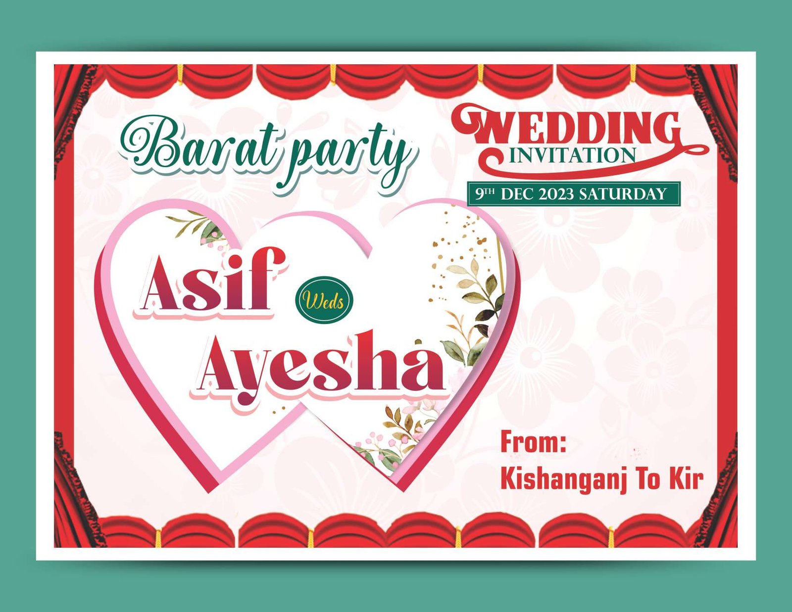 Barati Hindi Car Poster Design CDR File -Wedding Poster For Car Template