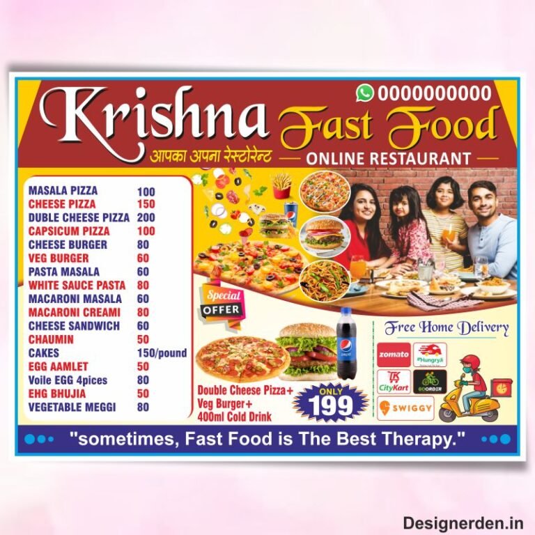 Fast Food Corner Banner Design CDR File